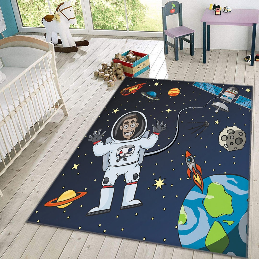 Space Themed Carpet, Astronaut Model Carpet,color Changeable Carpet ...