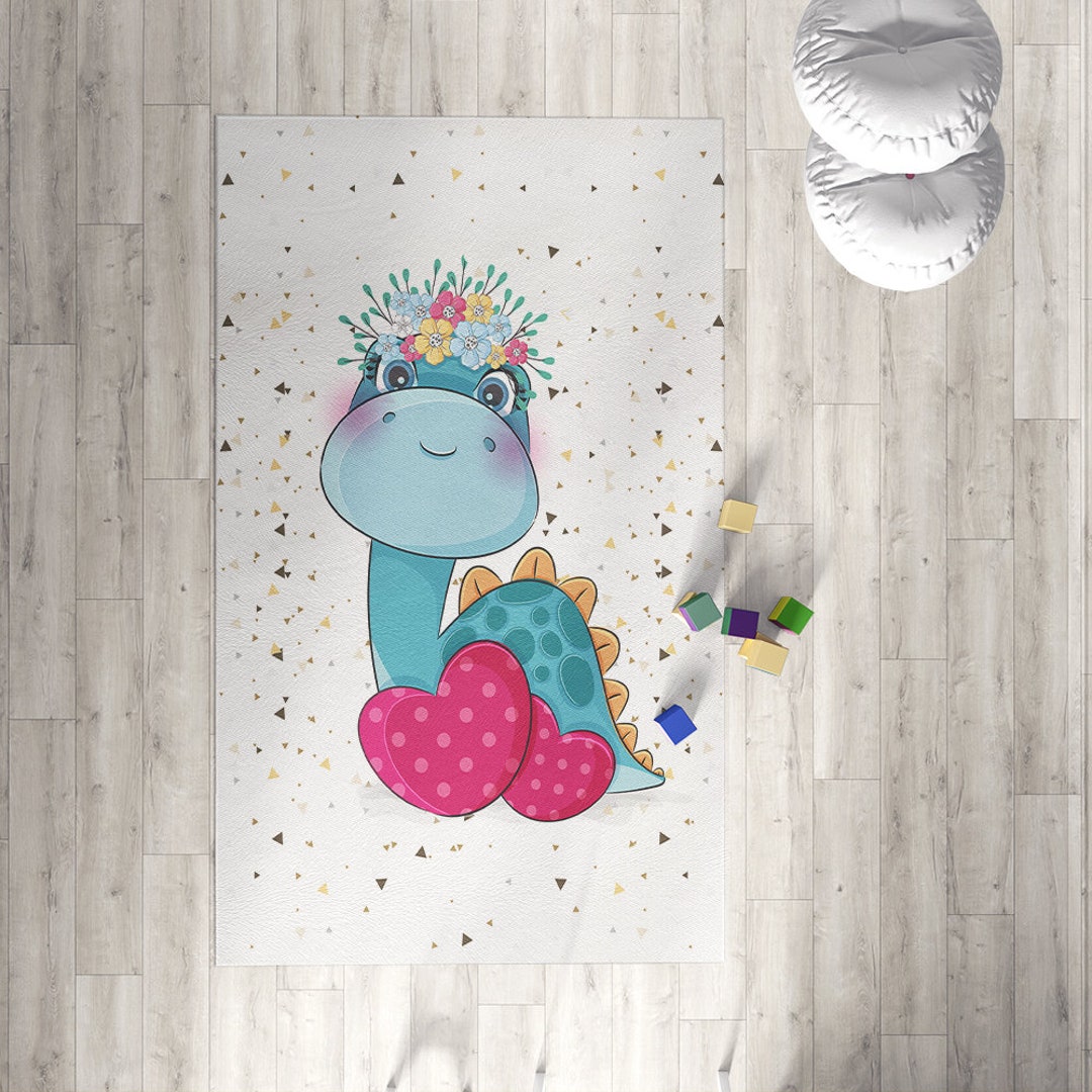 Cute Dinosaur Kids Rug, Dinosaur Kids Room Rug, Dinosaur Rugs, Dinosaur ...