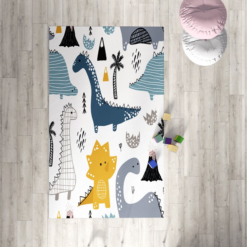 Dinosaur Family Kids Rugdinosaurs Kids Rugplay Rugnursery | Etsy