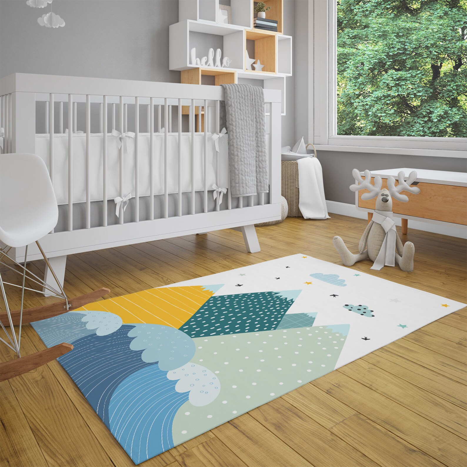 Colorful Mountains Kids Rug,boho Kids Rug,scandinavian Rug,rug,play Rug ...