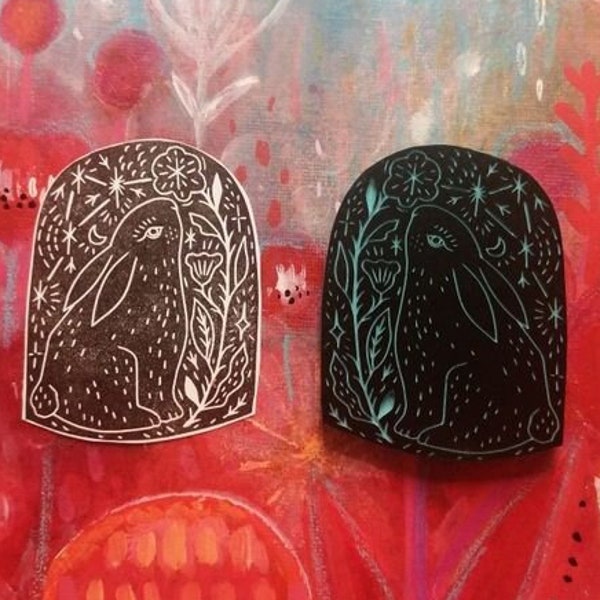 Bunny Rubber Stamp - Etsy