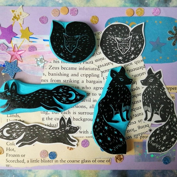 Fox Rubber Stamp - Etsy