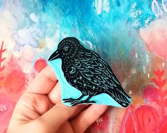 Crow Rubber Stamp - Etsy