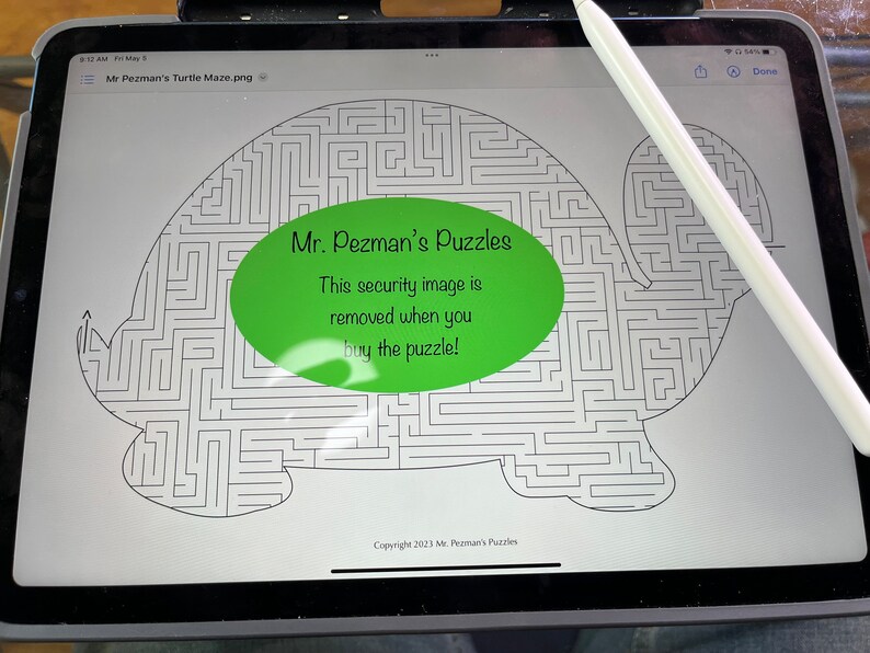 Handmade Printable Turtle Maze Puzzle Game Challenging Brain Teaser PDF ...