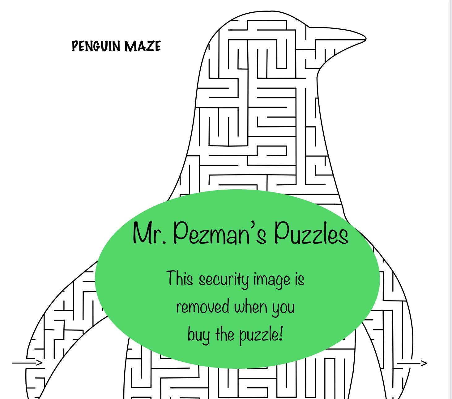 Handmade Printable Penguin Maze Puzzle Game Fun Brain Teaser - Etsy