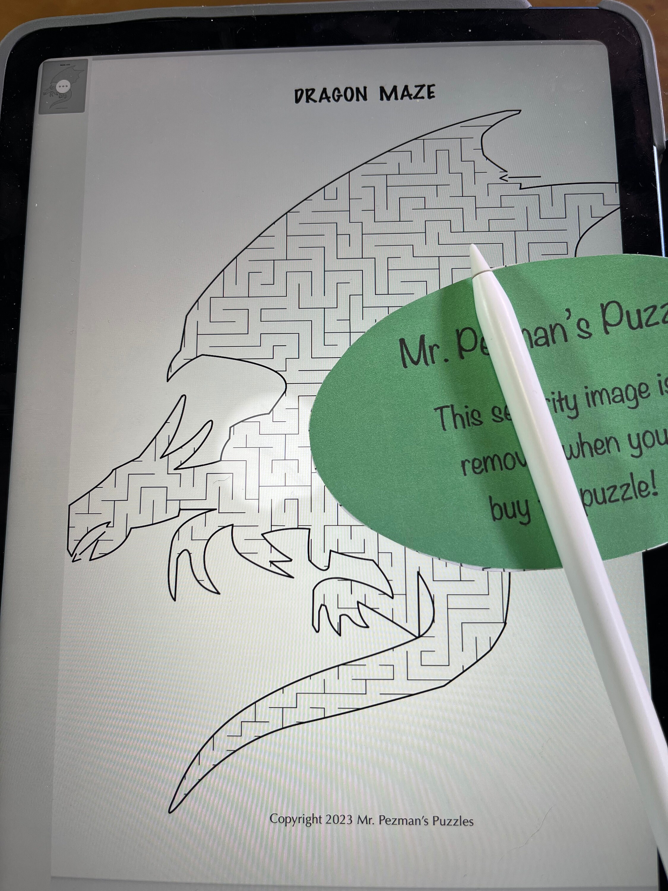 Handmade Printable Dragon Maze Puzzle Game Challenging Brain Teaser PDF ...
