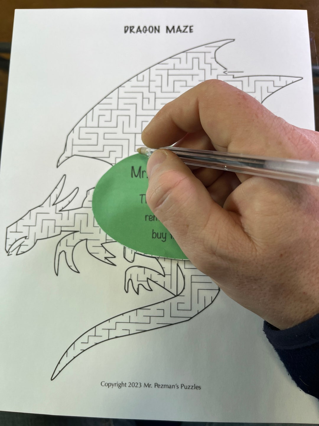 Handmade Printable Dragon Maze Puzzle Game Challenging Brain Teaser PDF ...