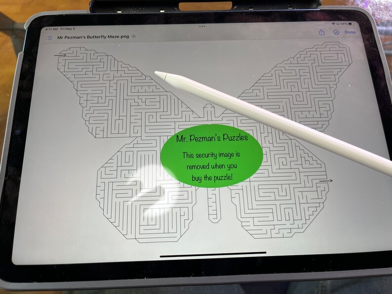 Printable PDF BUTTERFLY Maze Puzzle Adult Level Difficulty Download ...