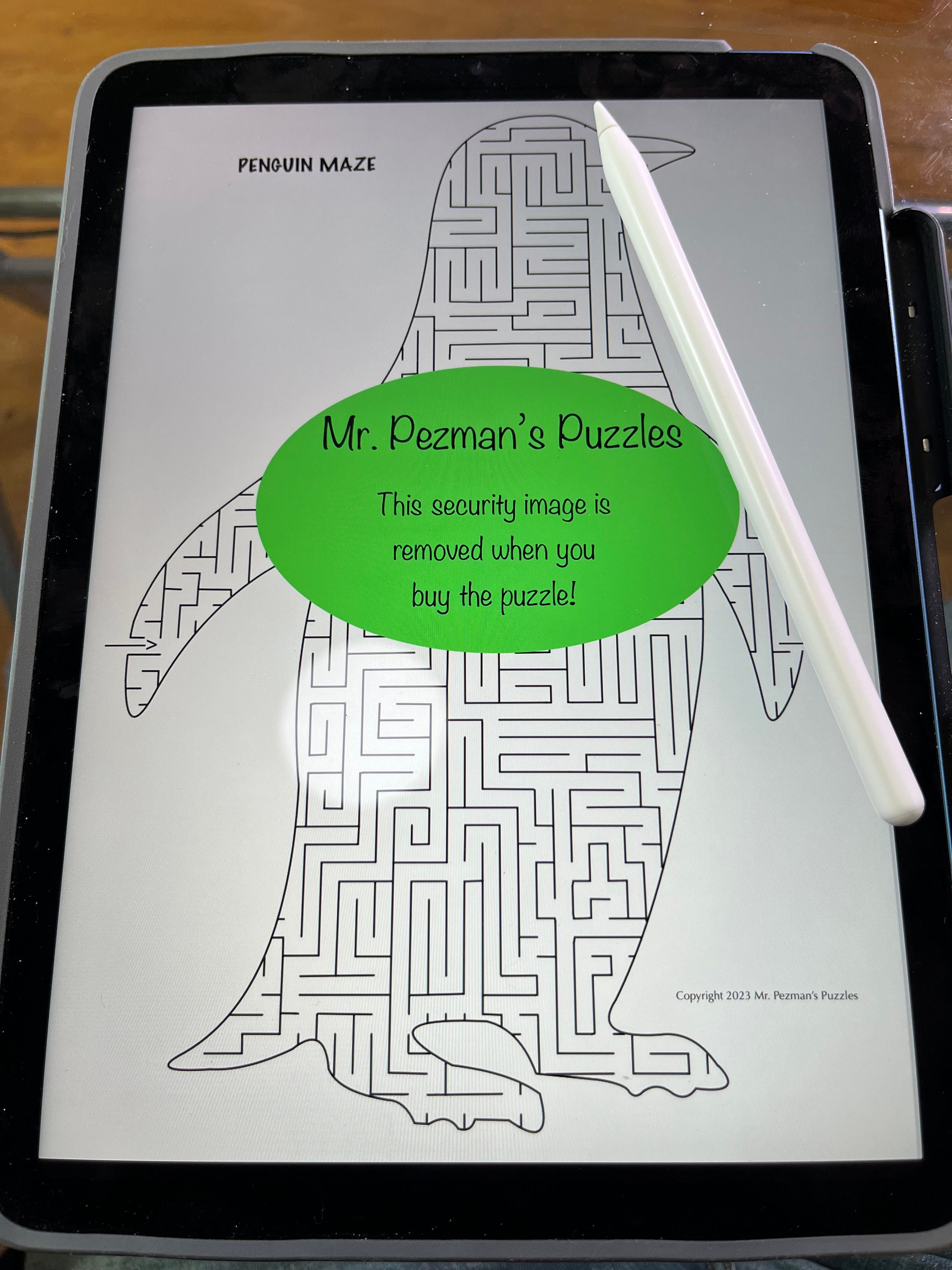 Handmade Printable Penguin Maze Puzzle Game Fun Brain Teaser - Etsy