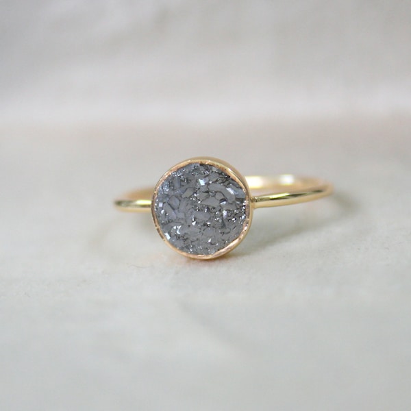 Round Druzy Ring - Etsy