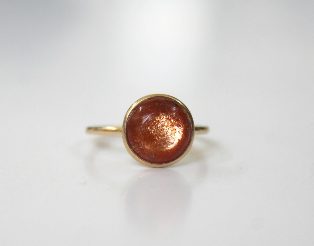 Natural Sunstone Gold Ring - Sunstone Gold Ring - Promise Ring - July ...