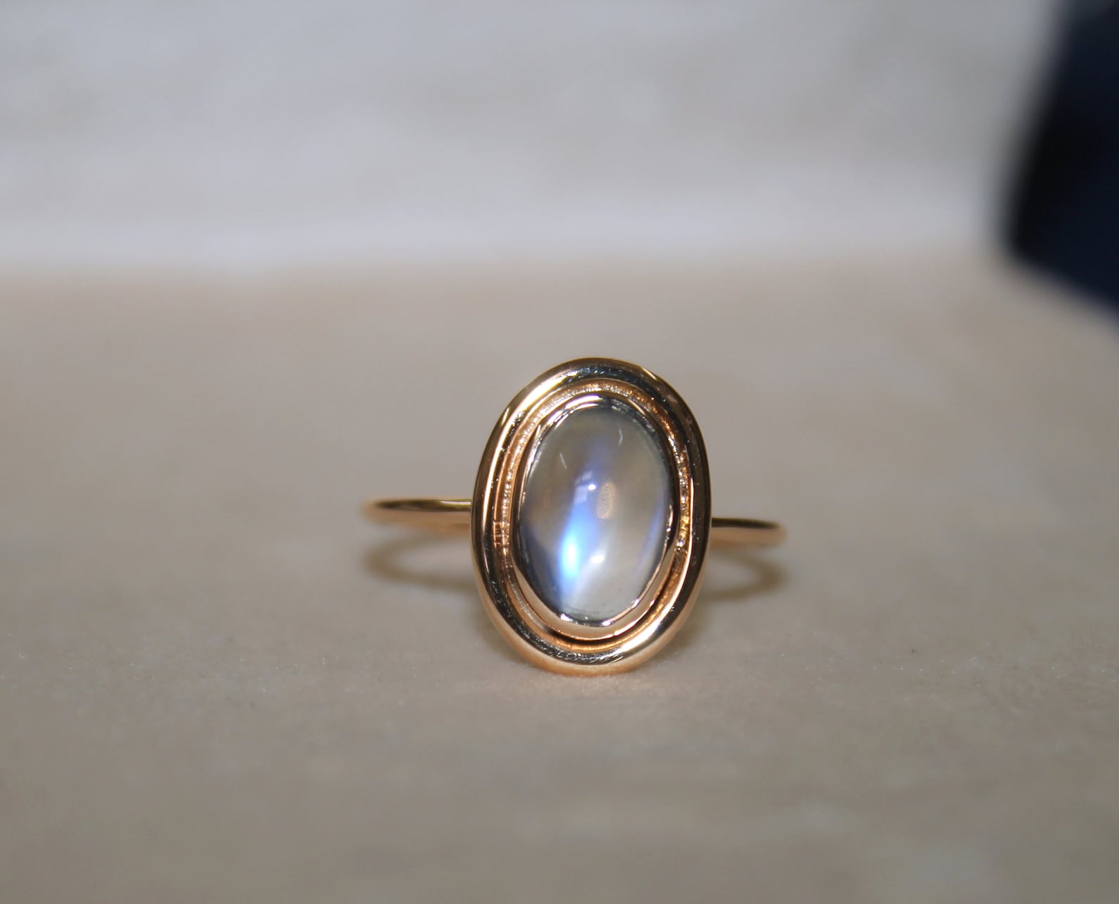 Blue Ceylon Moonstone Ring: Oval Gemstone, June Birthstone - Etsy