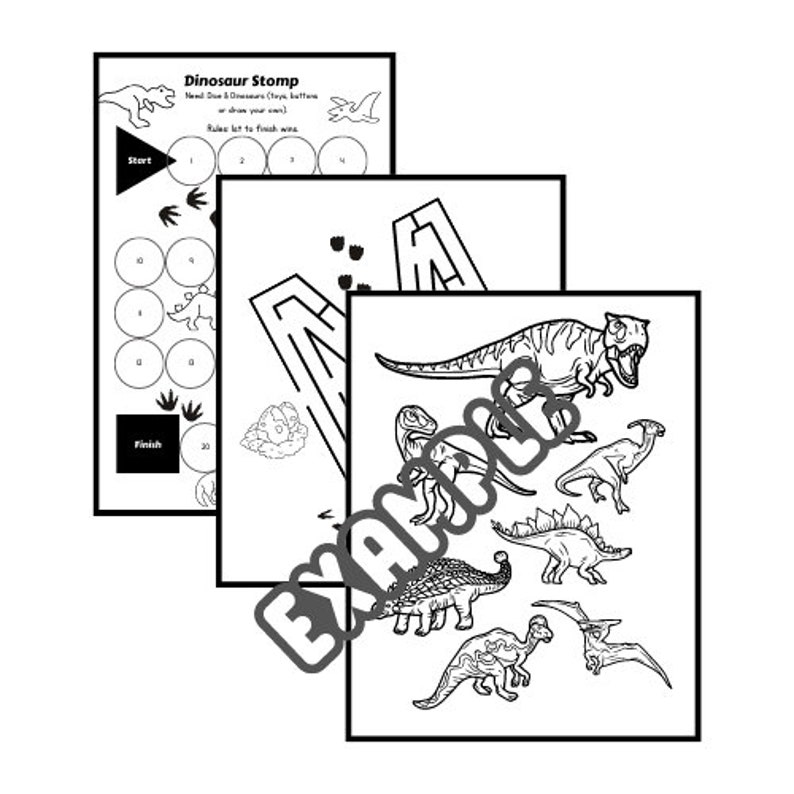 Dinosaur Activity Pack - 22 Pages - Etsy