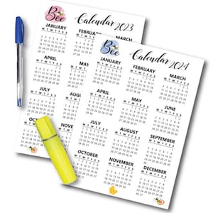 Cute Bee Perpetual, 2023 & 2024 Printable Calendars A4 - Etsy