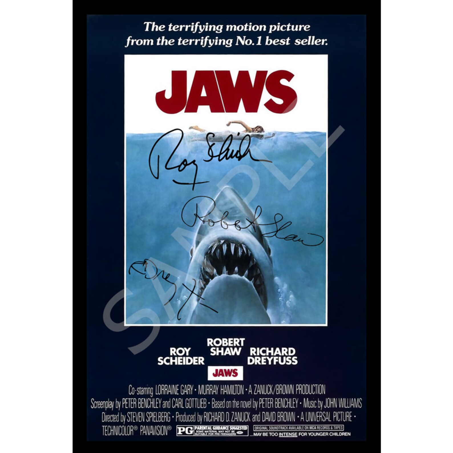 Jaws Original Movie Poster With Cast Signatures A4 - Etsy