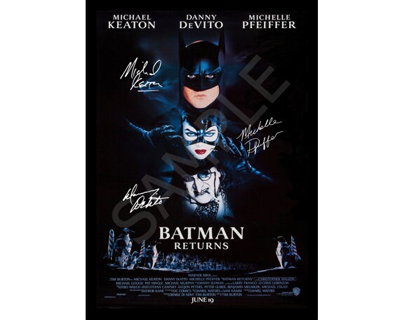 Batman Returns Original Movie Poster With Cast Signatures A4 - Etsy