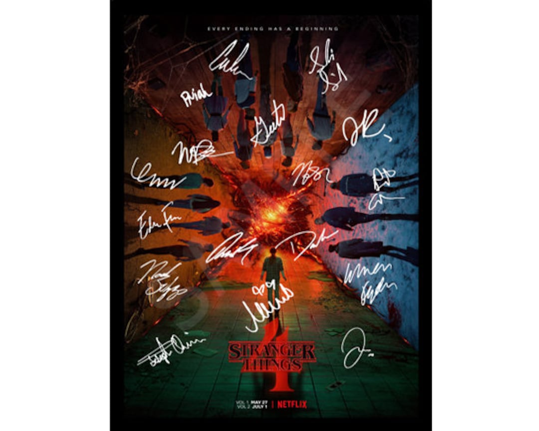 Stranger Things Season 4 Original Poster With Cast Signatures - Etsy
