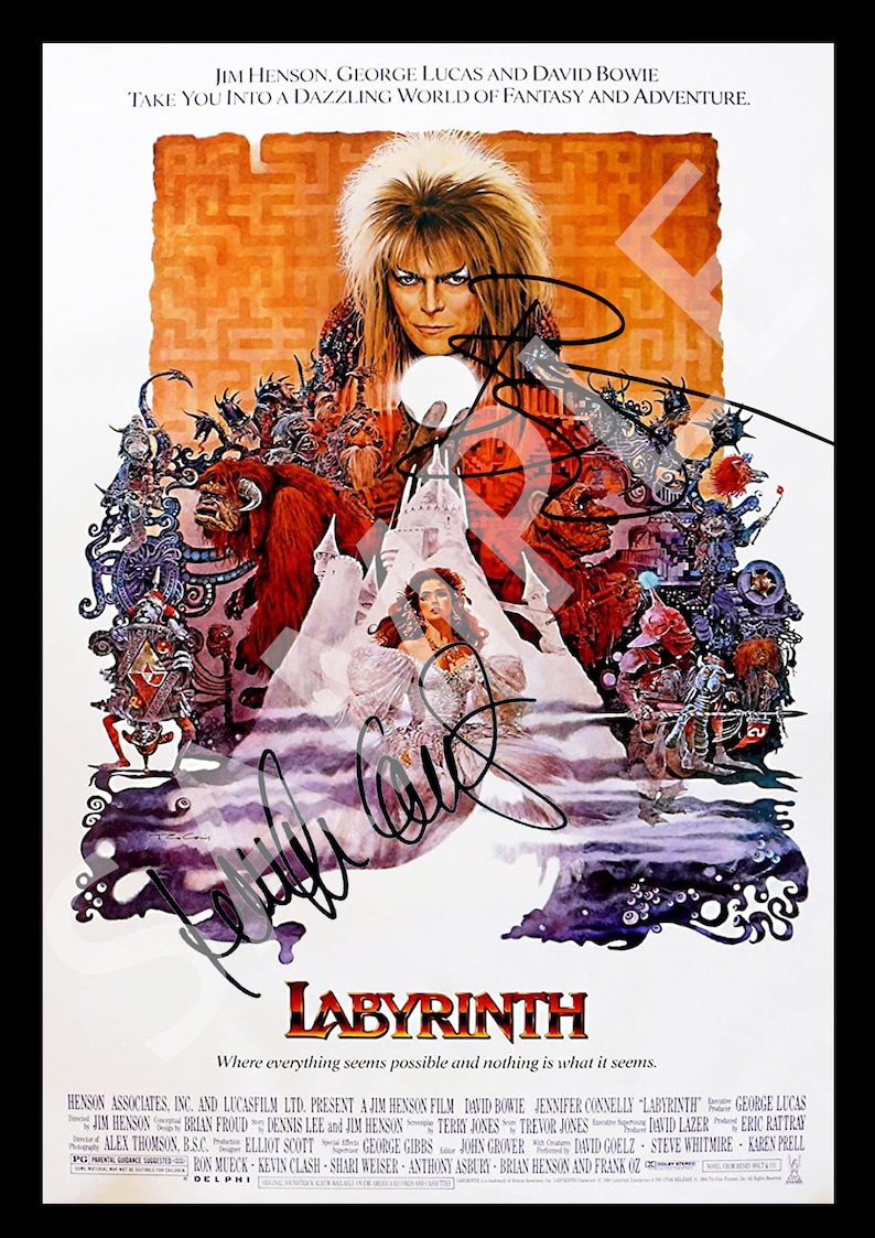 Labyrinth Original Movie Poster With Cast Signatures A4 - Etsy