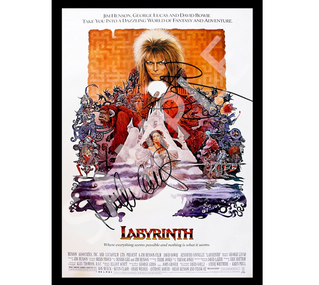 Labyrinth Original Movie Poster With Cast Signatures A4 - Etsy