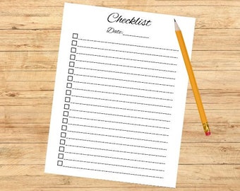 Printable Weekly Checklist To-do-list Black and White Simplistic A4 - Etsy