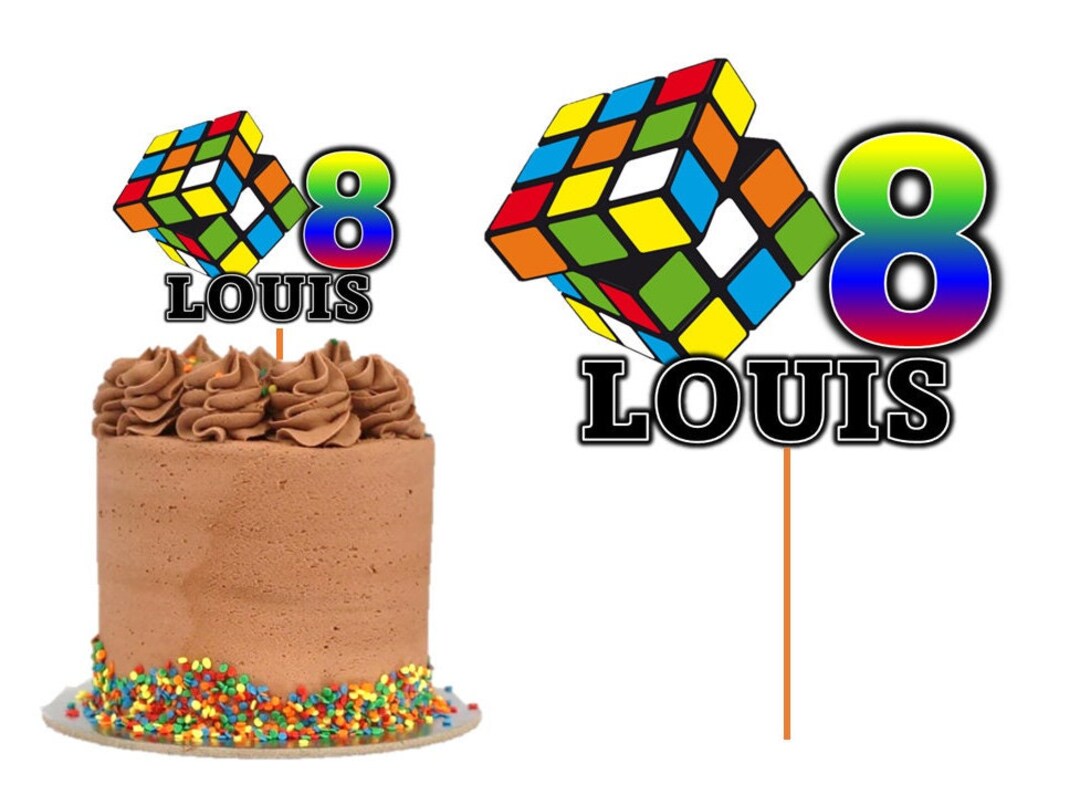 The Rubiks Cube HANDMADE Cake Topper Personalised Glossy - Etsy
