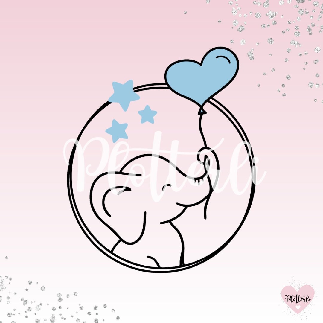 Plotter File / Laser File Cute Baby Elephants / Baby / Elephant / Baby ...