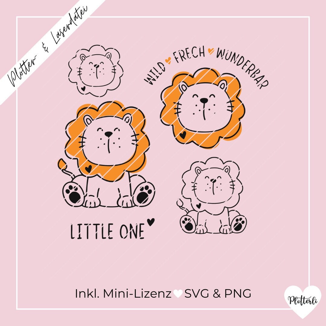 Plotter & Laser File Lion, Little Lion, SVG PNG Including Commercial ...