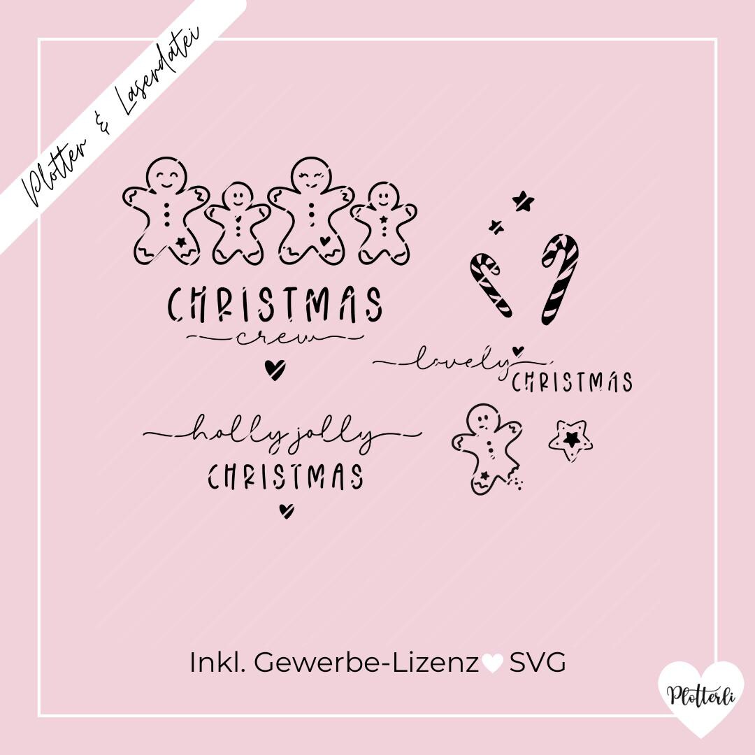SVG Plotter & Laser File Christmas Crew, Gingerbread Family ...