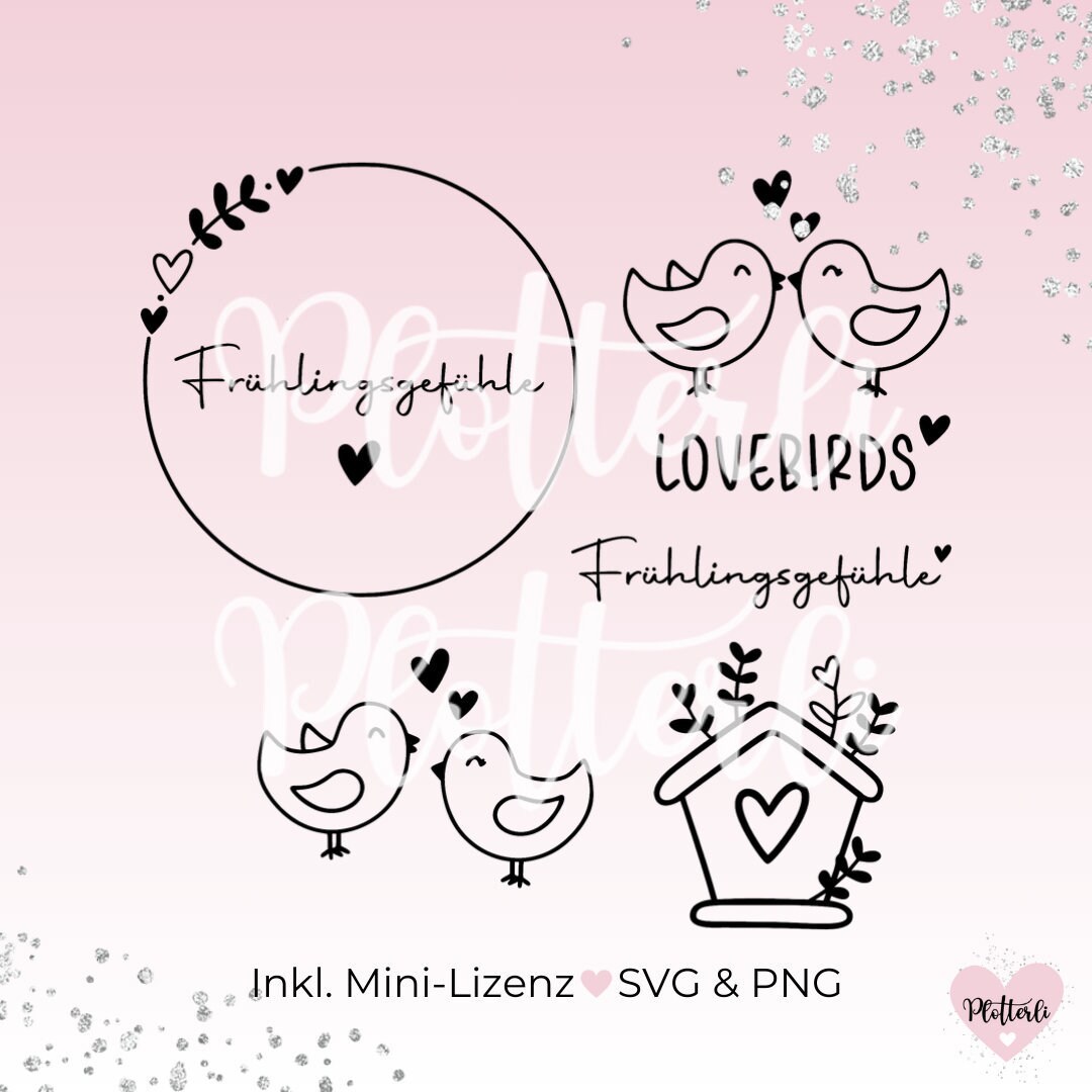 Plotter File & Laser File Lovebirds / Love / Birds / Little Birds ...