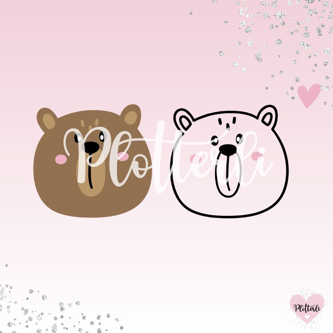 Plotter File Cute Bear Bear Plotter File SVG PNG - Etsy