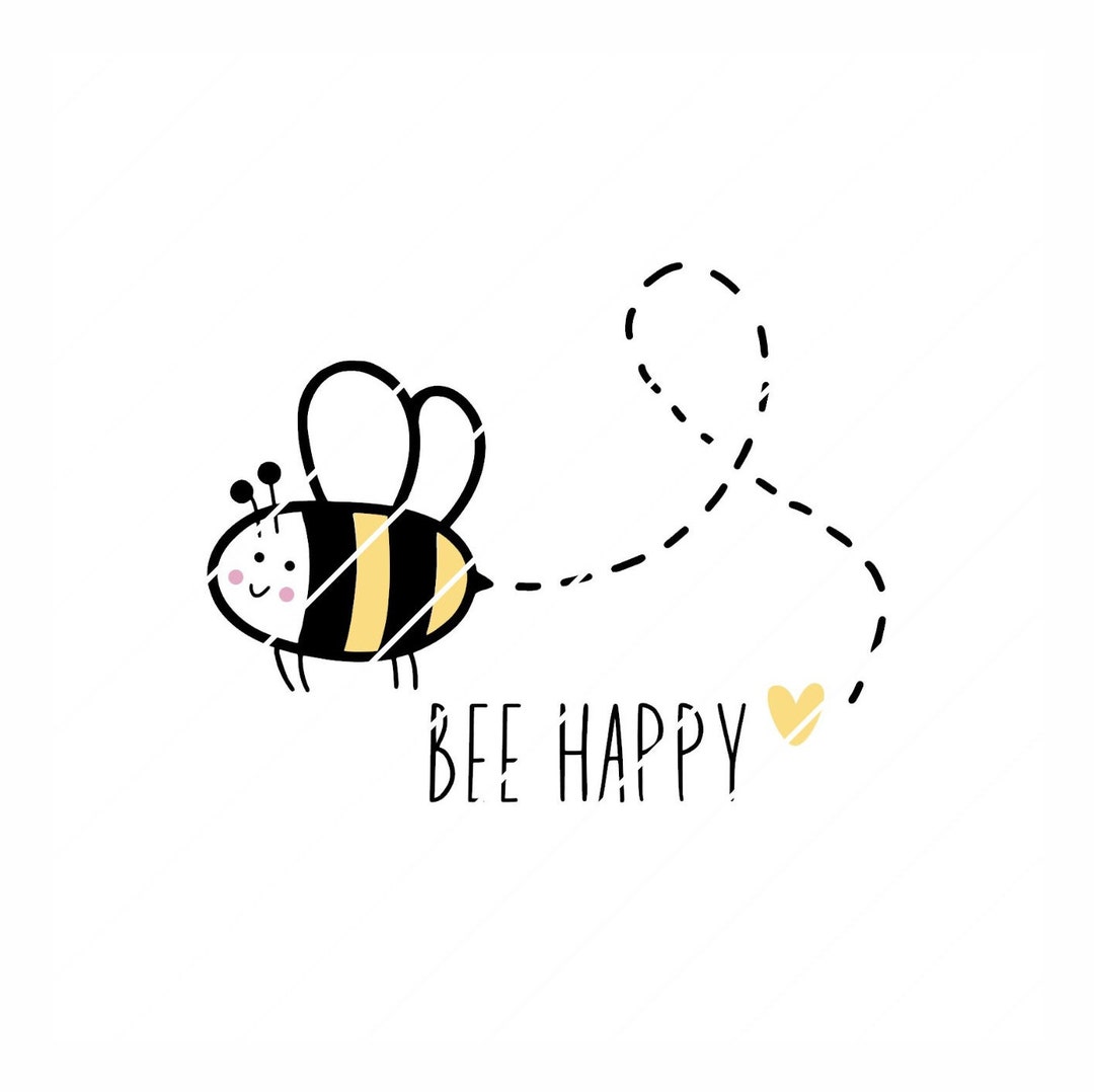 Plotterdatei süße Biene bee happy Plotten Datei SVG DFX - Etsy.de