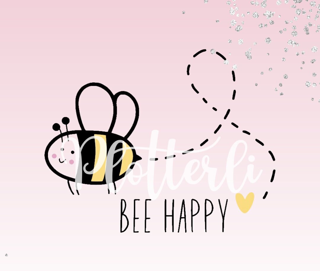 Plotterdatei süße Biene bee happy Plotten Datei SVG DFX - Etsy.de