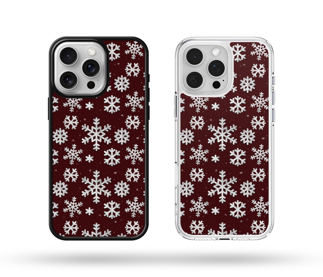 Frosty Maroon Snowflakes Magsafe Compatible Phone Case - Etsy