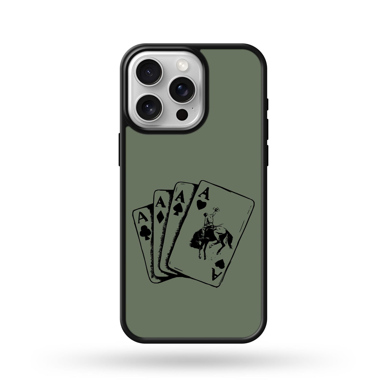 Green Ace Cards Western Phone Case - Etsy