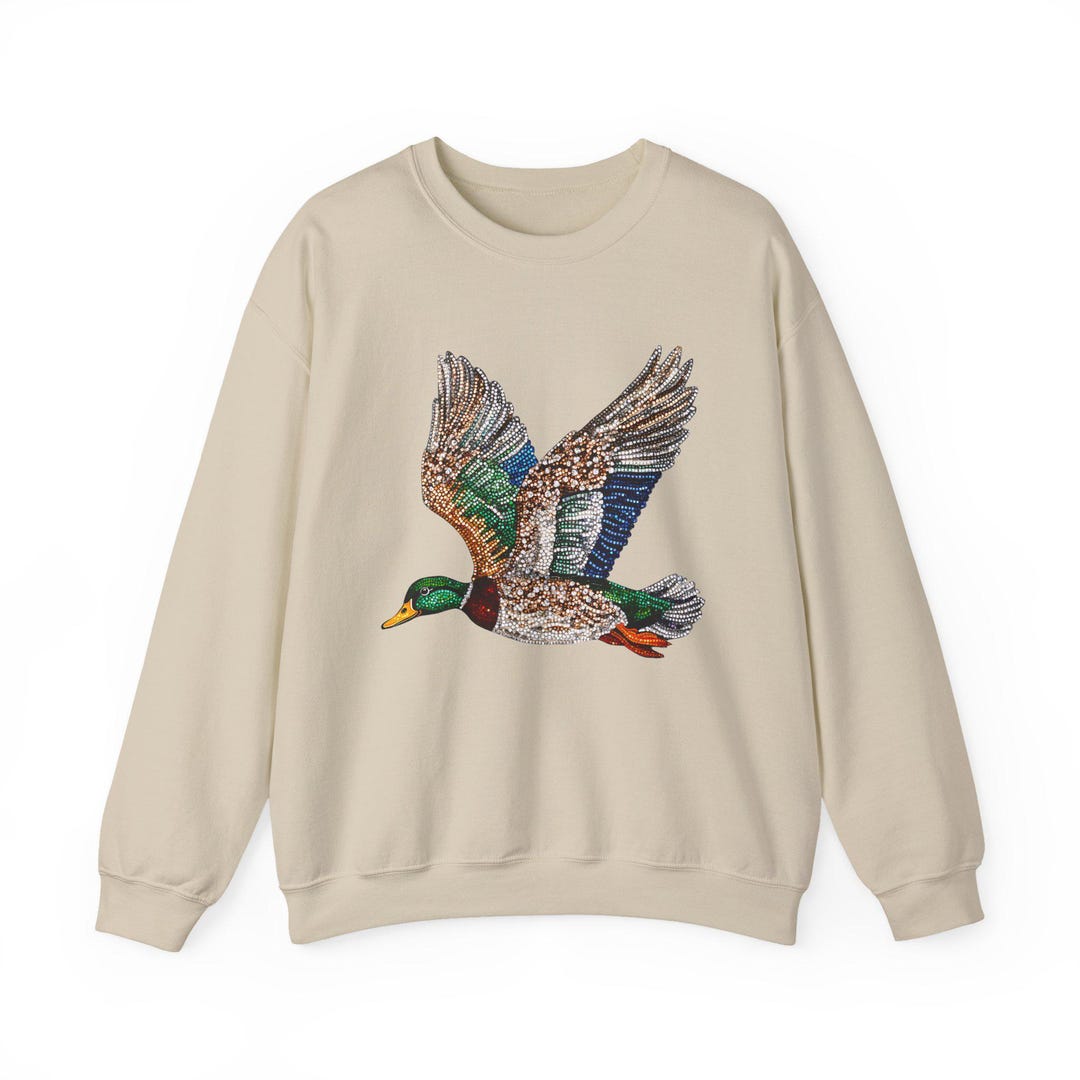 Faux Rhinestone Duck Mallard Hunting Outdoors Unisex Heavy Blend ...