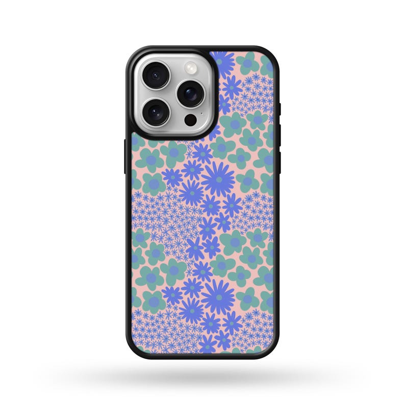 Blue Preppy Flowers Phone Case - Etsy