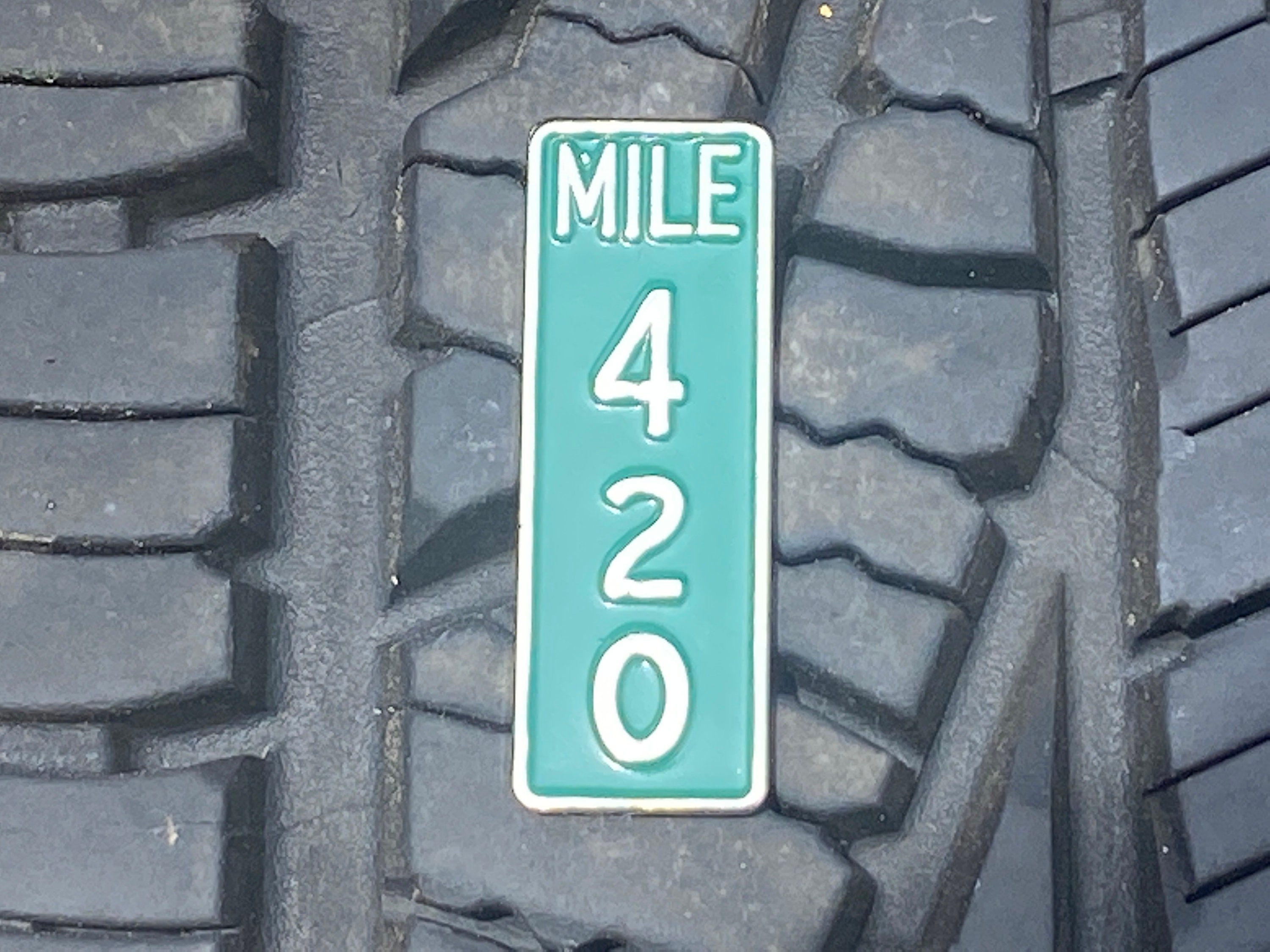 Mile 420 Interstate Mile Marker Post Sign Jacket Lapel Pin Weed Ganja ...