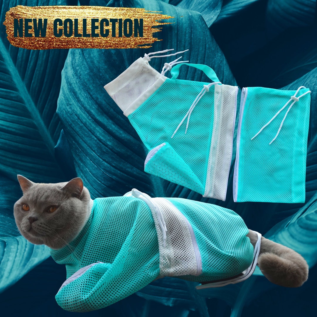 Cat Bathing Bag for Grooming, Pet Restraint Mesh Bag, Cat Grooming ...