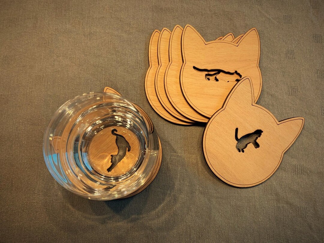 Set Pads of Cats Set of Cat Coasters Coasters Cat Cats Cats Kitchen ...