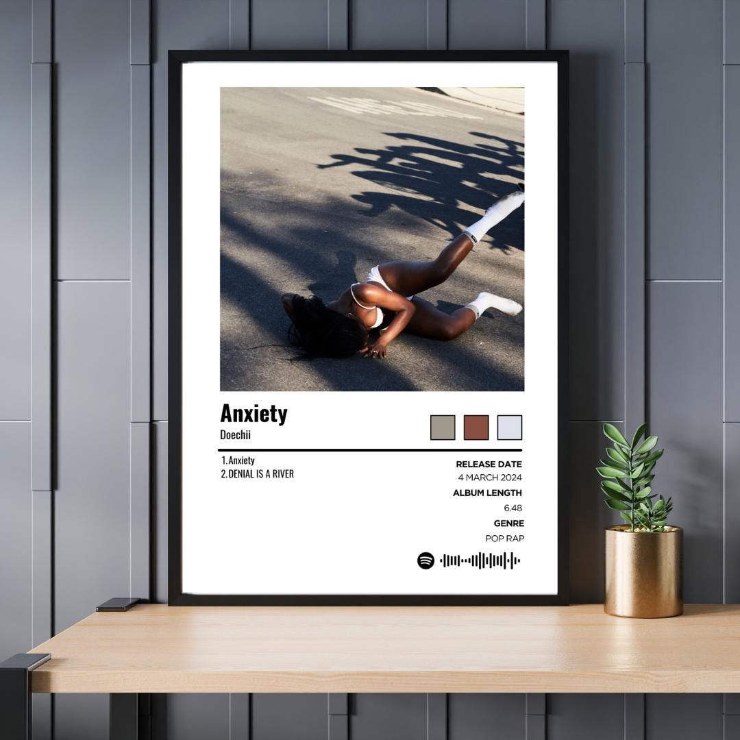 Anxiety - Doechii Album Poster | Modern Music Print | Digital Download ...