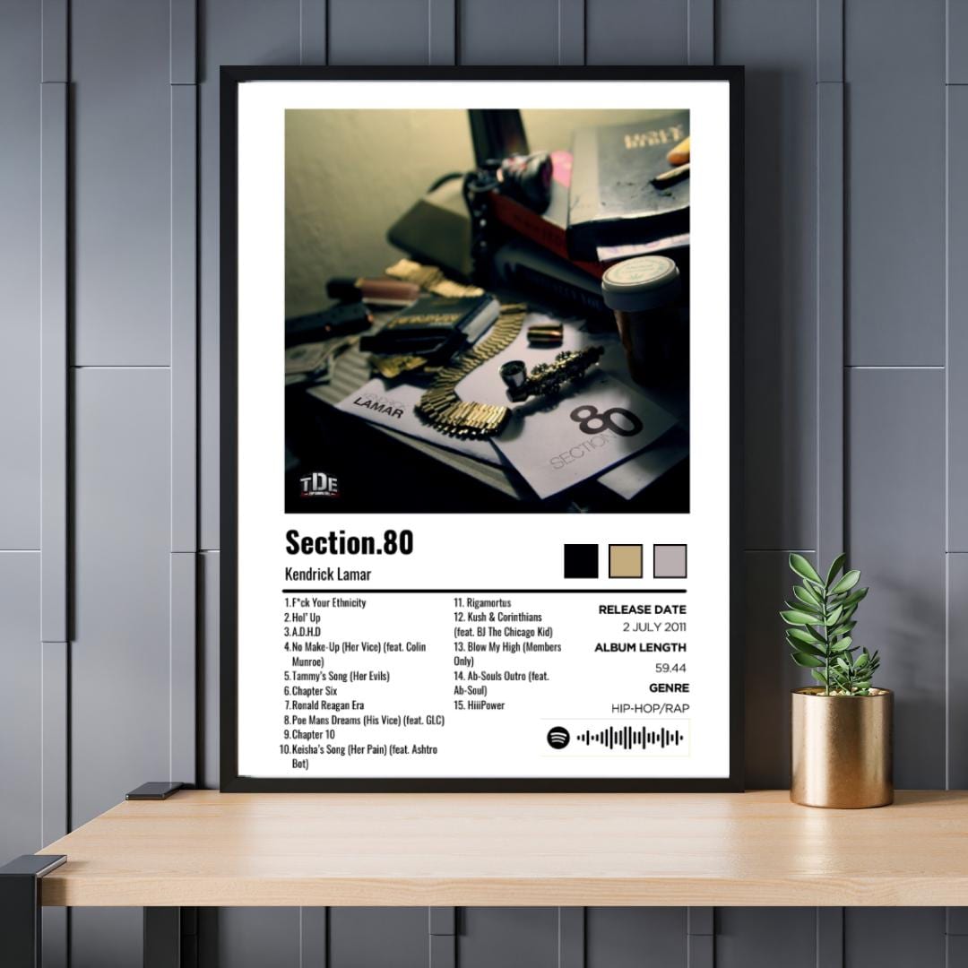 Section.80 Kendrick Lamar Album Poster | Modern Music Print | Digital ...