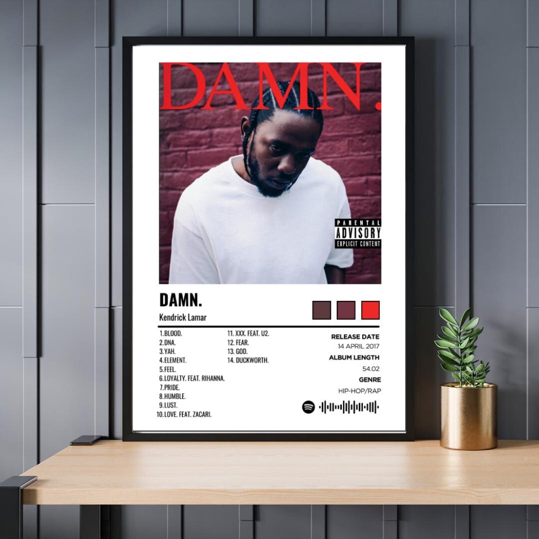 DAMN. - Kendrick Lamar Album Poster | Modern Music Print | Digital ...
