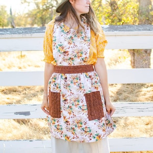 REVERSIBLE APRON, Fallfloral, Autumn, Cooking Apron, Handmade Apron ...