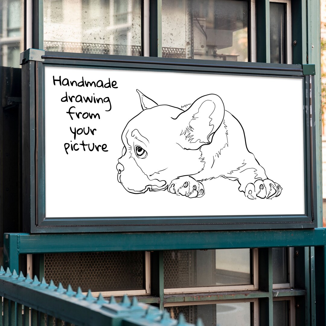 Custom Line Drawing, Dog Portrait, Digital Art, Drawing From Photo, Dog ...