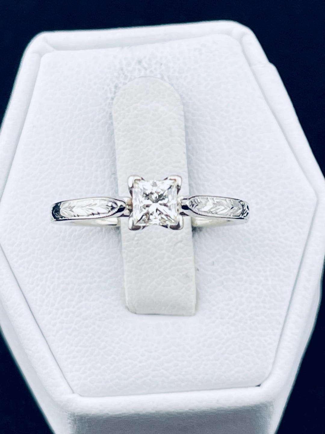 Vintage Gabriel and Company 1/2 Ct Diamond Engagement Ring 14kt White ...