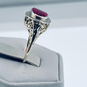 Rare Antique Victorian 3 Carat Flat Ruby Ring, 14 Karat White and ...