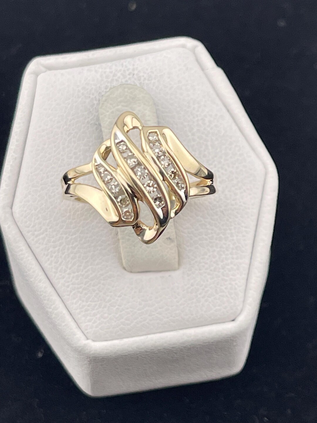 Vintage Art Navo 1/3 Carat Diamond Ring 14 Karat Yellow Gold - Etsy