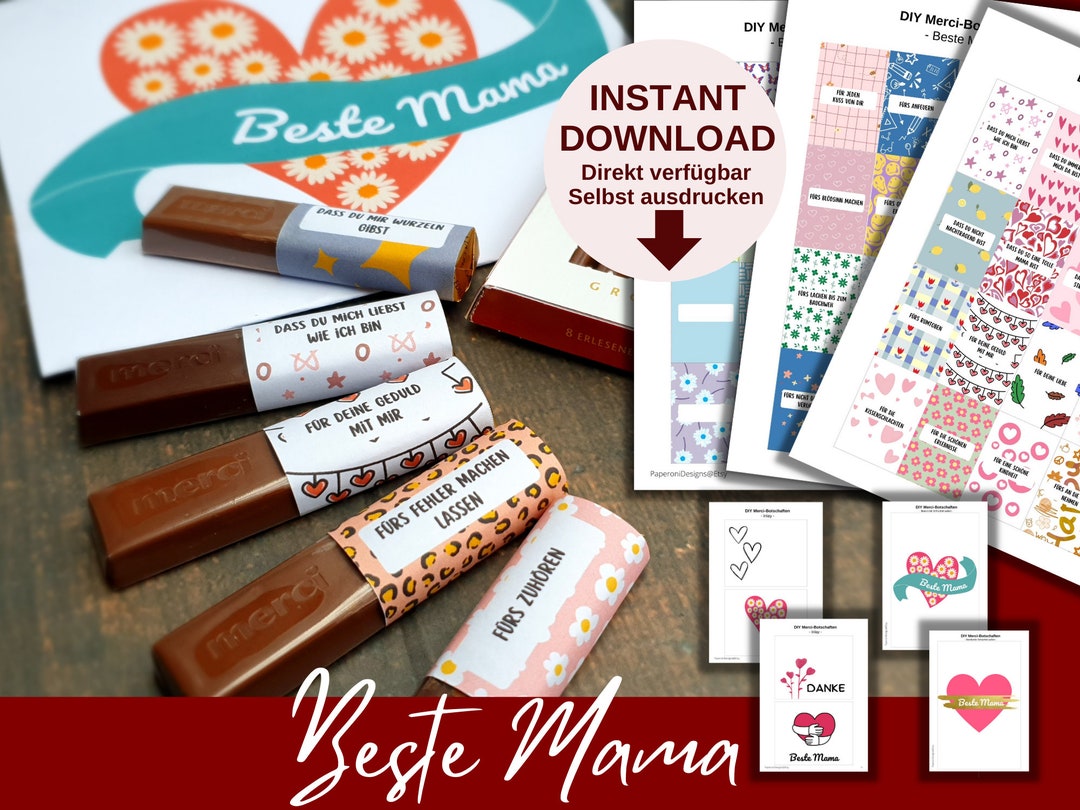 Download Merci Banderoles as a Thank You for the BEST MOM, Chocolate ...