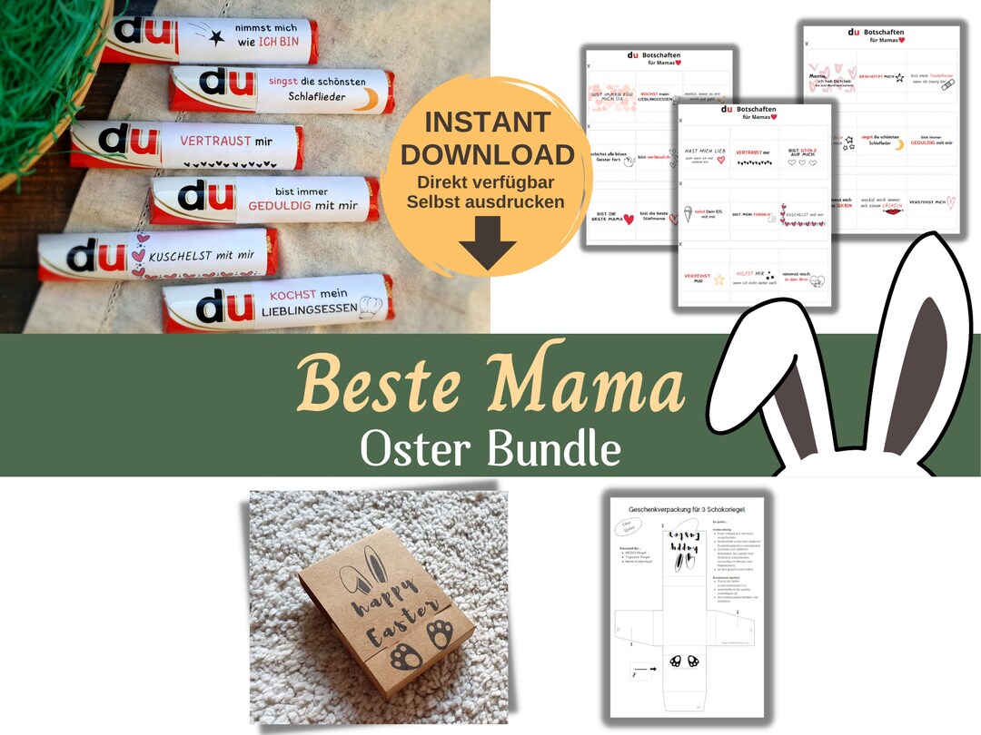 Instant Download Oster Bundle: Banderolen LIEBSTER MENSCH - Etsy