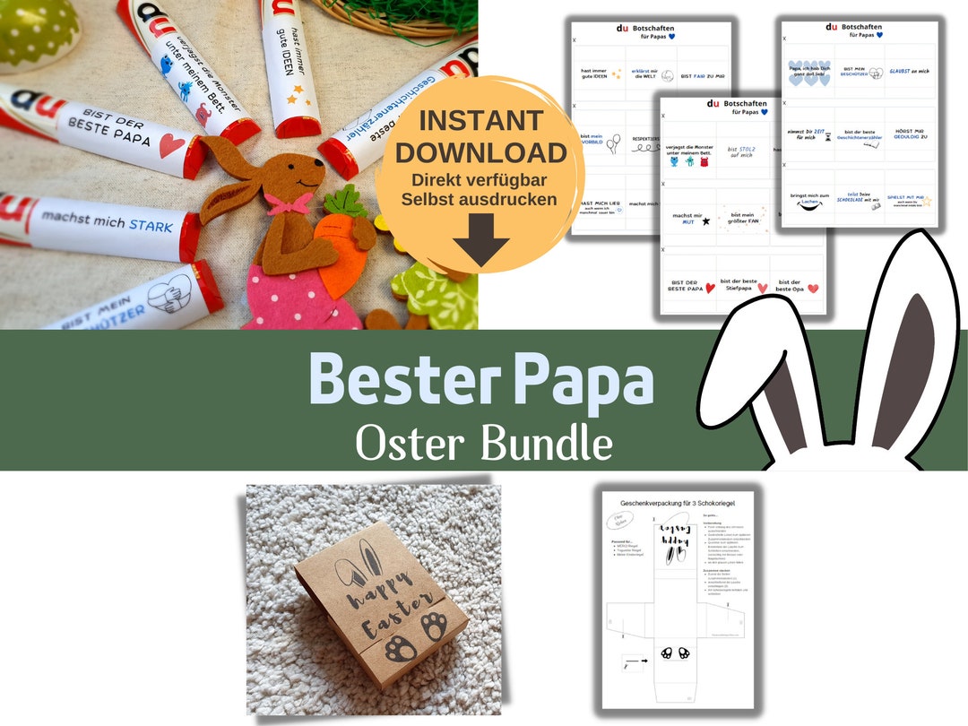Instant Download Oster Bundle: Banderolen BESTER PAPA passend - Etsy